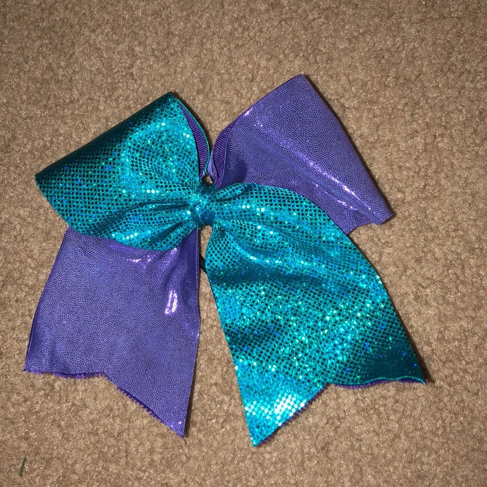 Blue And Teal Cheer Bow - Gem